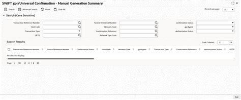 SWIFT Gpi Universal Confirmation Manual Generation Summary