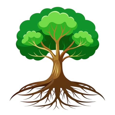 Premium Vector A Tree With A Root That Has The Word Tree On It