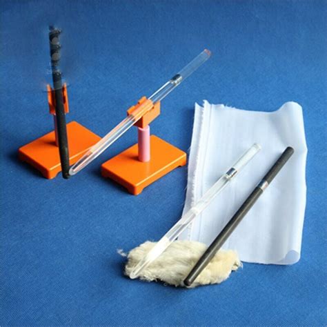 Physical Electrostatic Experiment Two Friction The Electric Glass Rod With Two Silk Glue Stick