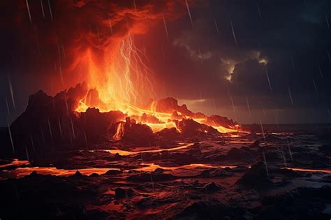 Premium Ai Image Illustration Of Lava Suspended In The Air