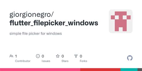 Github Giorgionegroflutterfilepickerwindows Simple File Picker