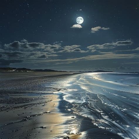 Free Moonlit Beach View Image Beach Moonlight Waves Download At