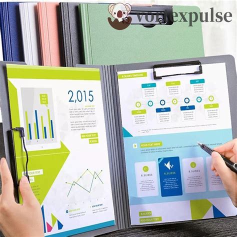 กระแสน้ําวนพัลส์ ก4 แฟ้มโฟลเดอร์แนวตั้งทดสอบกระดาษการจัดเก็บแบบพกพาเขียนแผ่นคณะกรรมการคลิปคู่