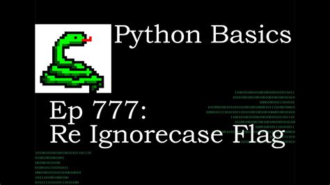Python Basics Tutorial Re Ignorecase Flag Youtube