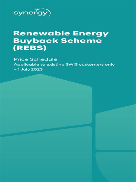 Rebs Pricing Schedule Pdf Energy Economics Sustainable Energy