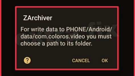 zarchiver fix for write data to phone android you must choose a path to