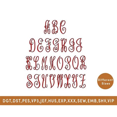 Fancy Monogram Embroidery Font Alphabet Machine Embroidery Inspire