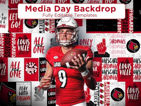 Editable Media Day Backdrop Templates 85x11 And 11x17 Canva Graphic Team Photo Diy Background