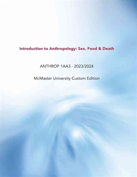 introduction to anthropology sex food and death anthrop 1aa3 2023