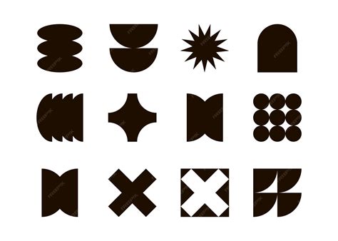 Premium Vector Set Retro Geometric Shapes Vector Illustration Frames