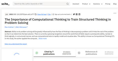 The Importance Of Computational Thinking To Train Structured Thinking In Problem Solving