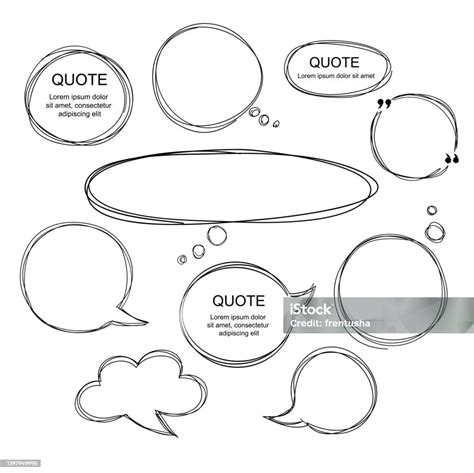 손으로 그린 스타일로 낙서 된 만화 연설 거품의 벡터 컬렉션 0명에 대한 스톡 벡터 아트 및 기타 이미지 0명 개체 그룹 거친 Istock