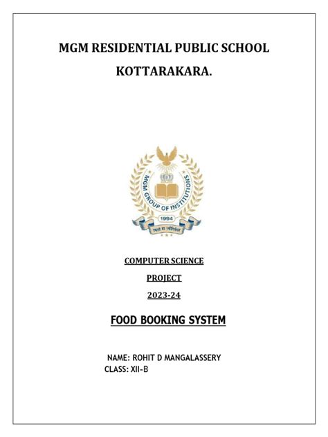 Food Booking Managment System Re Edited Pdf Databases Computer Data