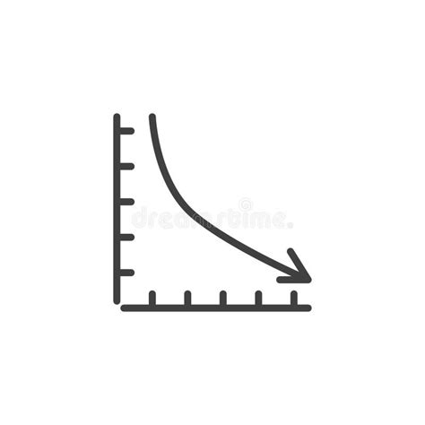Business Decline Graph Line Icon Stock Vector Illustration Of Perfect