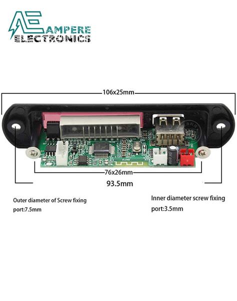 Bluetooth Mp Module With USB SD Card And Radio Ampere Electronics