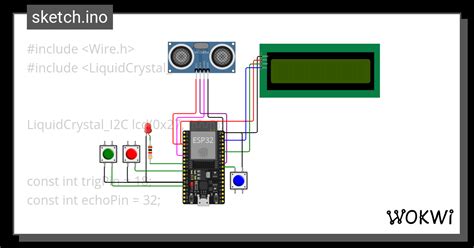 Sistema De Medição De Distância Com Alarme E Display Lcd Wokwi Esp32