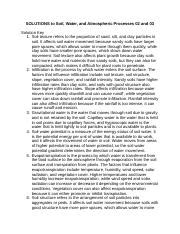 SOLUTIONS To Soil Docx SOLUTIONS To Soil Water And Atmospheric Processes And Solution
