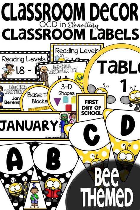 Classroom Labels Classroom Decor Bee Themed Bee Theme Classroom