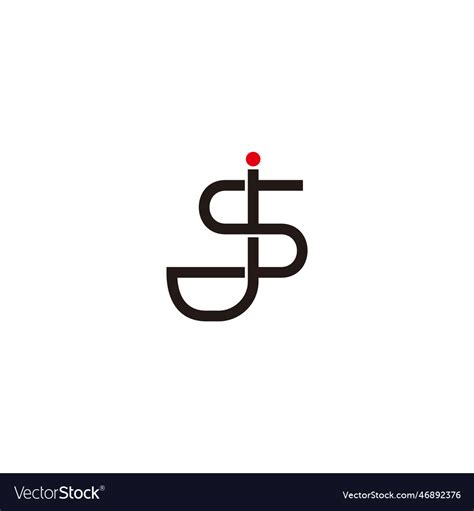 Letter Sj Linked Infinity Overlap Logo Royalty Free Vector