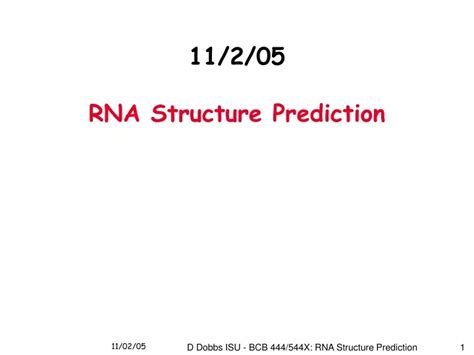 Ppt Rna Structure Prediction For Computational Biology Powerpoint