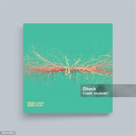 포인트 폭발 동적 배열 입자 방출 교재 책자 또는 노트북 이랑 비즈니스 브로슈어입니다 디자인 서식 파일을 커버 벡터 일러스트입니다 공란에 대한 스톡 벡터 아트 및 기타