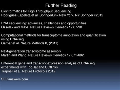 PPT RNA Seq A Soon To Be Outdated Tutorial PowerPoint Presentation ID