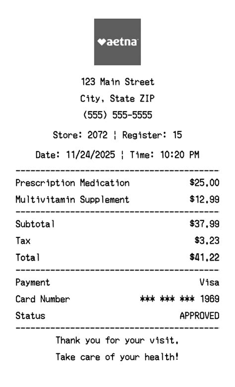 Aetna Receipt Generator Free Healthcare Receipt Maker Tool