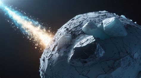Celestial Body Impact Cosmic Event Space Rock Collision Fiery