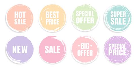 인사말과 프로모션을위한 빈티지 다채로운 라벨의 벡터 세트 1위에 대한 스톡 벡터 아트 및 기타 이미지 1위 가격 개념 Istock