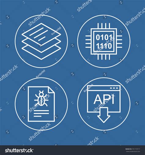 Programming Coding Digital Vector Icons Stock Vector Royalty Free Shutterstock