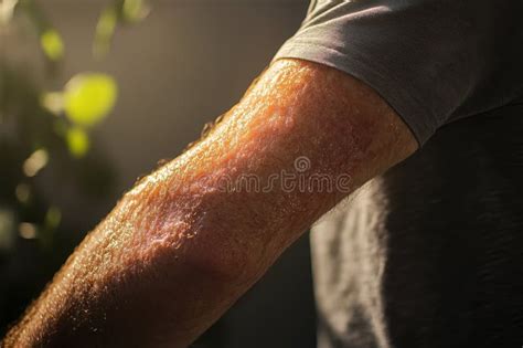 Close Up Of A Human Arm With Visible Skin Texture Illuminated By Soft