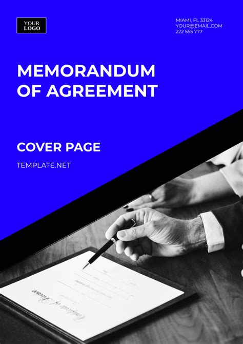 Memorandum Of Agreement Template Edit Online And Download Example