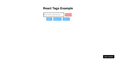 React Tags Codesandbox