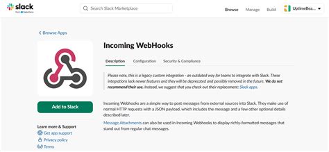 Slack Notifications Uptimebeats
