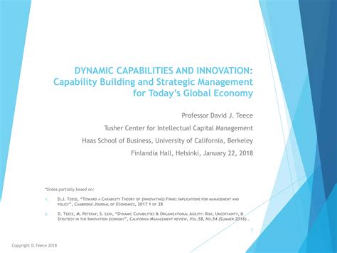 Dynamic Capabilities And Innovation Capability Building And Strategic Management For Todays