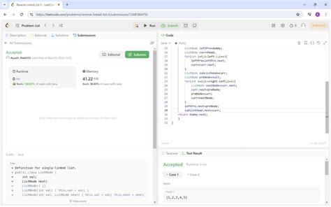 Conquered Reverse Linked List Ii Problem Ayushi Patel Posted On The