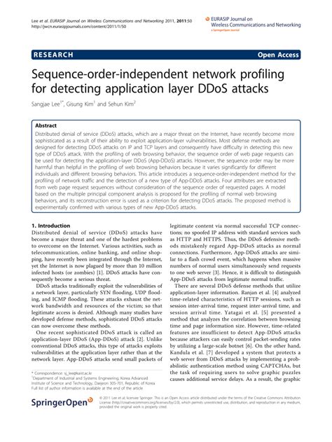 Pdf Sequence Order Independent Network Profiling For Detecting