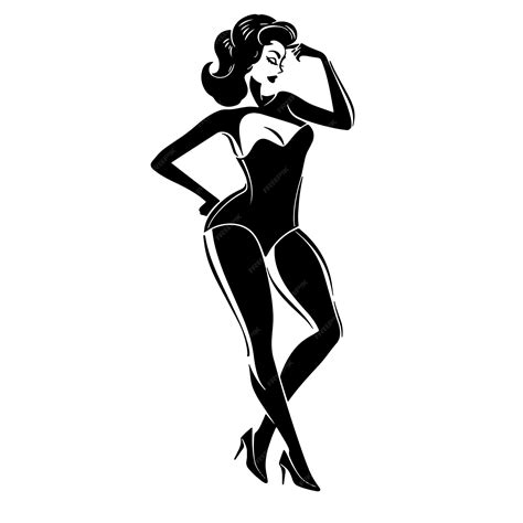 Pin Up Girl Silhouette Vector Premium Ai Generated Vector
