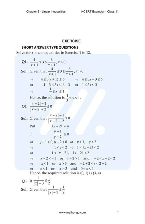 Ncert Exemplar For Class 11 Maths Chapter 6 Mathongo