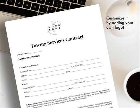 Comprehensive Towing Contract Template Editable Printable Agreement