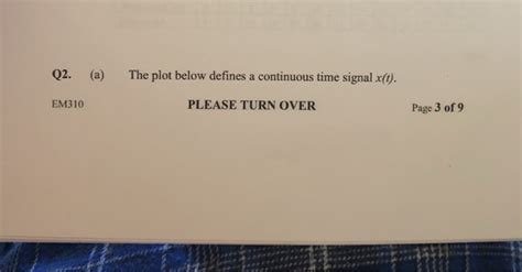 Solved Q A The Plot Below Defines A Continuous Time Chegg