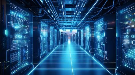 Premium Photo Server Room With Switch Internet Cables And Wires 3d Background