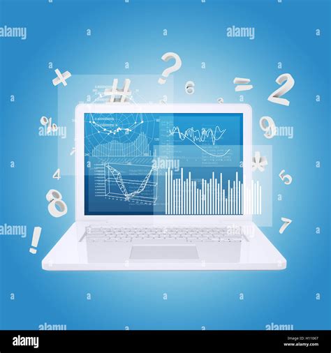 Laptop And Graphs Stock Photo Alamy