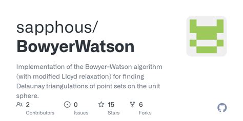Github Sapphousbowyerwatson Implementation Of The Bowyer Watson Algorithm With Modified