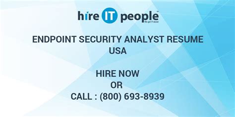 Endpoint Security Analyst Resume Hire It People We Get It Done