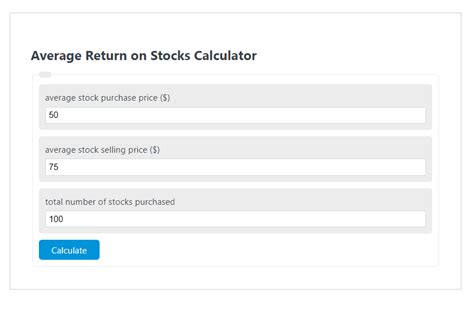 average return on stocks calculator calculator academy