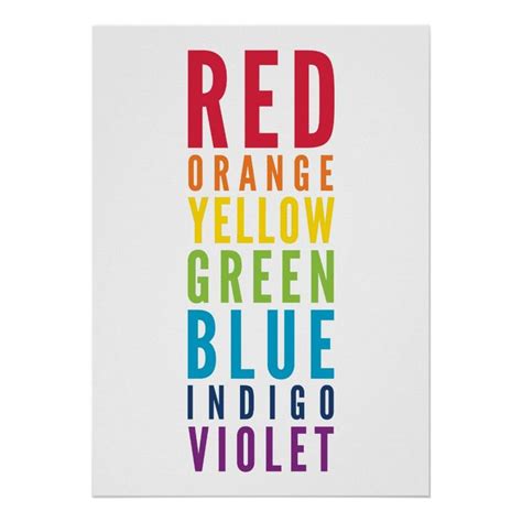 Bold Educational Classroom Rainbow Color Art Chart Zazzle