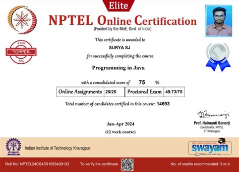 surya sj on linkedin nptel javaprogramming elitecertification continuouslearning…
