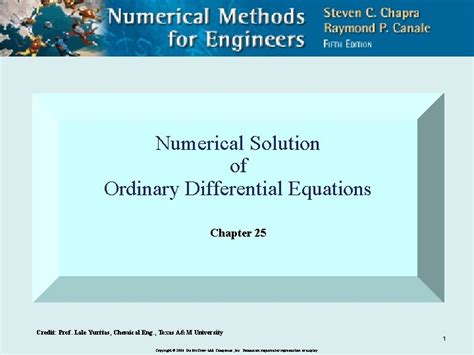 Numerical Solution Of Ordinary Differential Equations Chapter 25