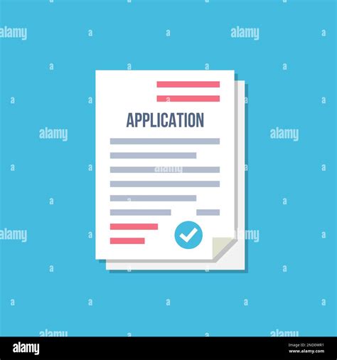 Application Document Form In A Flat Design Vector Illustration Stock Vector Image And Art Alamy